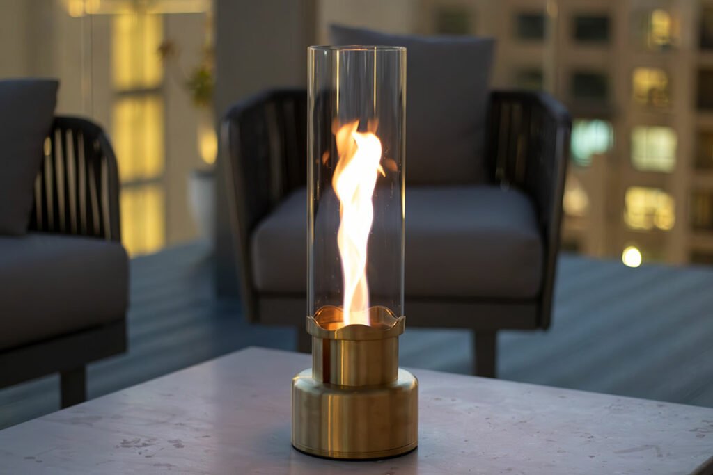 Gold Tornado Spiral Table Top Bio Fire - Volute.ae